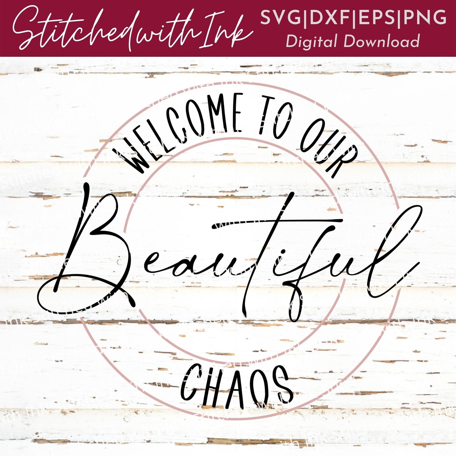 Welcome Sign Svg Our Beautiful Chaos Svg Porch Sign Svg | Etsy