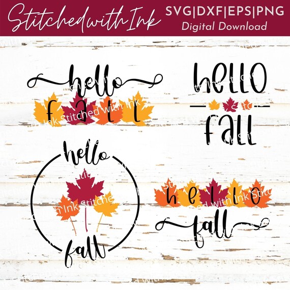 Hello Fall Svg Hello Fall Png Leaves Svg Fall Svg Fall Svg | Etsy
