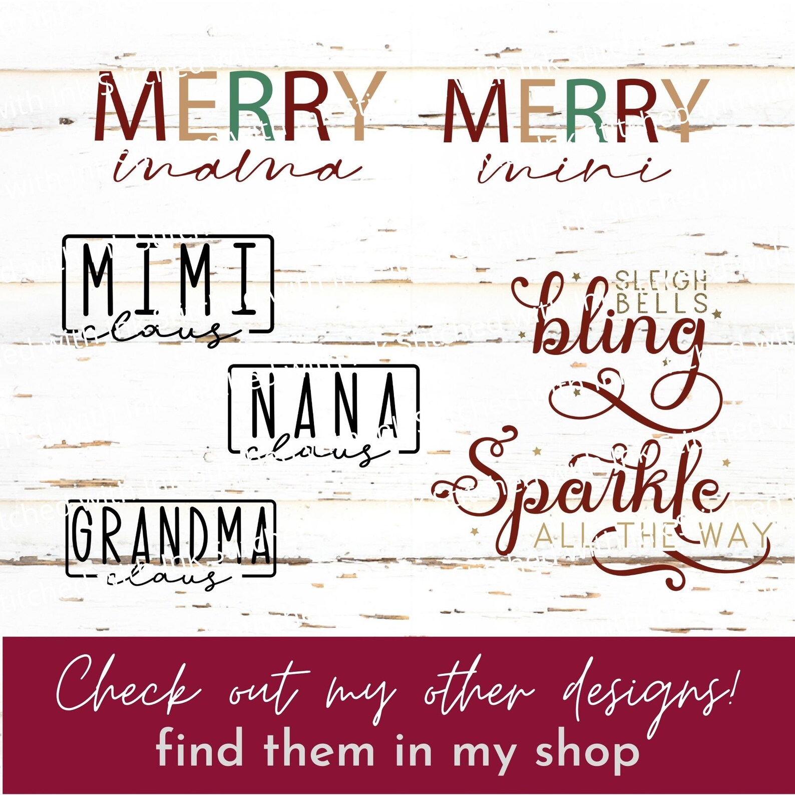 Family Christmas Pajamas SVG, Nana Svg, Grandma Svg, Granny Svg, Mimi ...