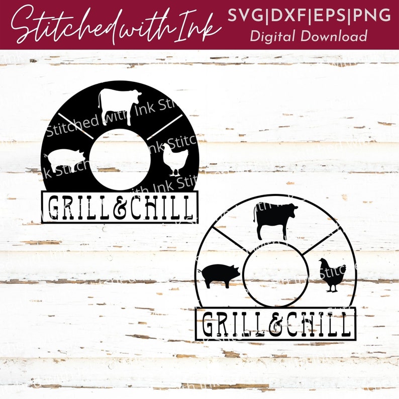 Grill Svg Grill and Chill Sign BBQ Svg Grilling Svg - Etsy