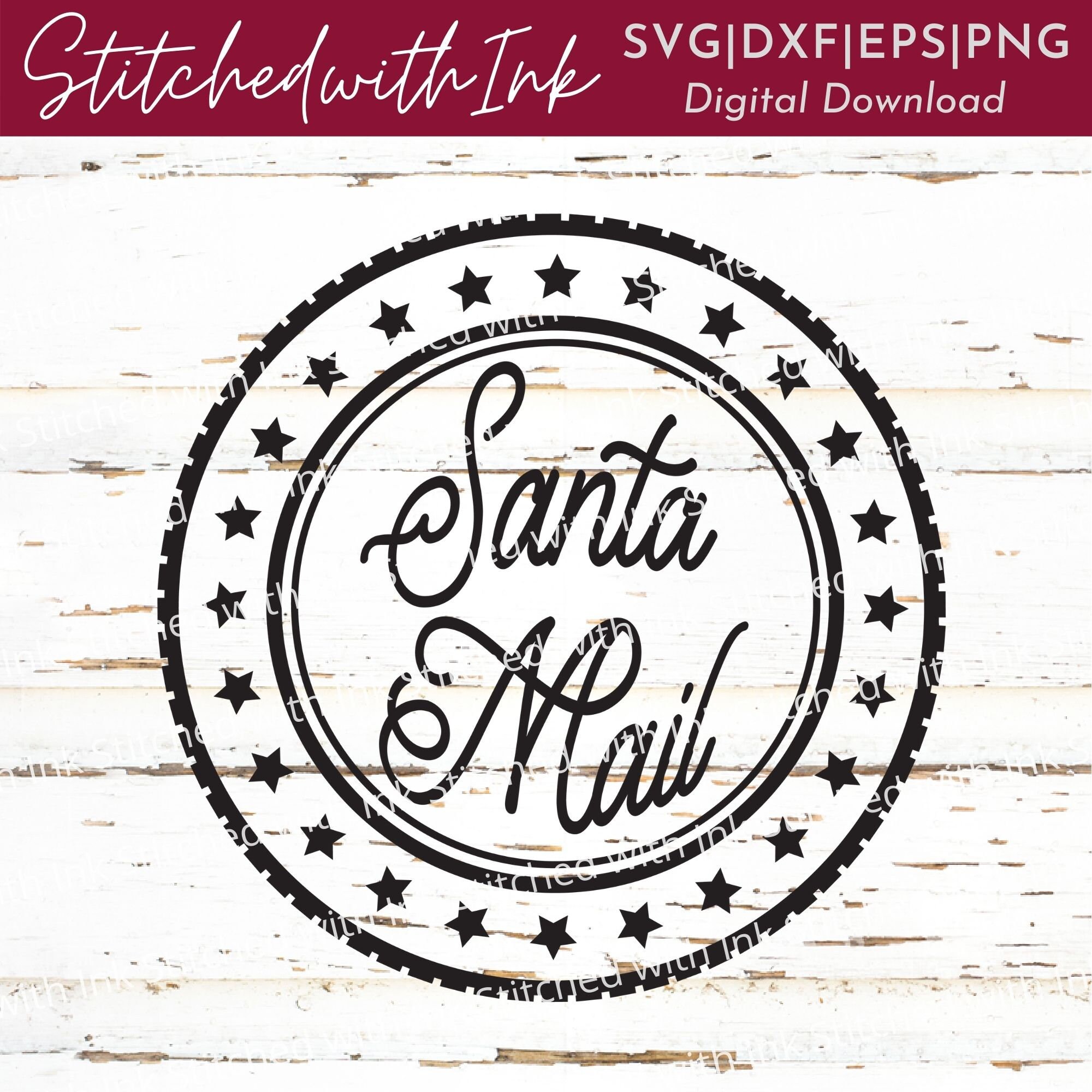 Santa mail stamp svg Christmas Stamps svg Postage Seal svg | Etsy