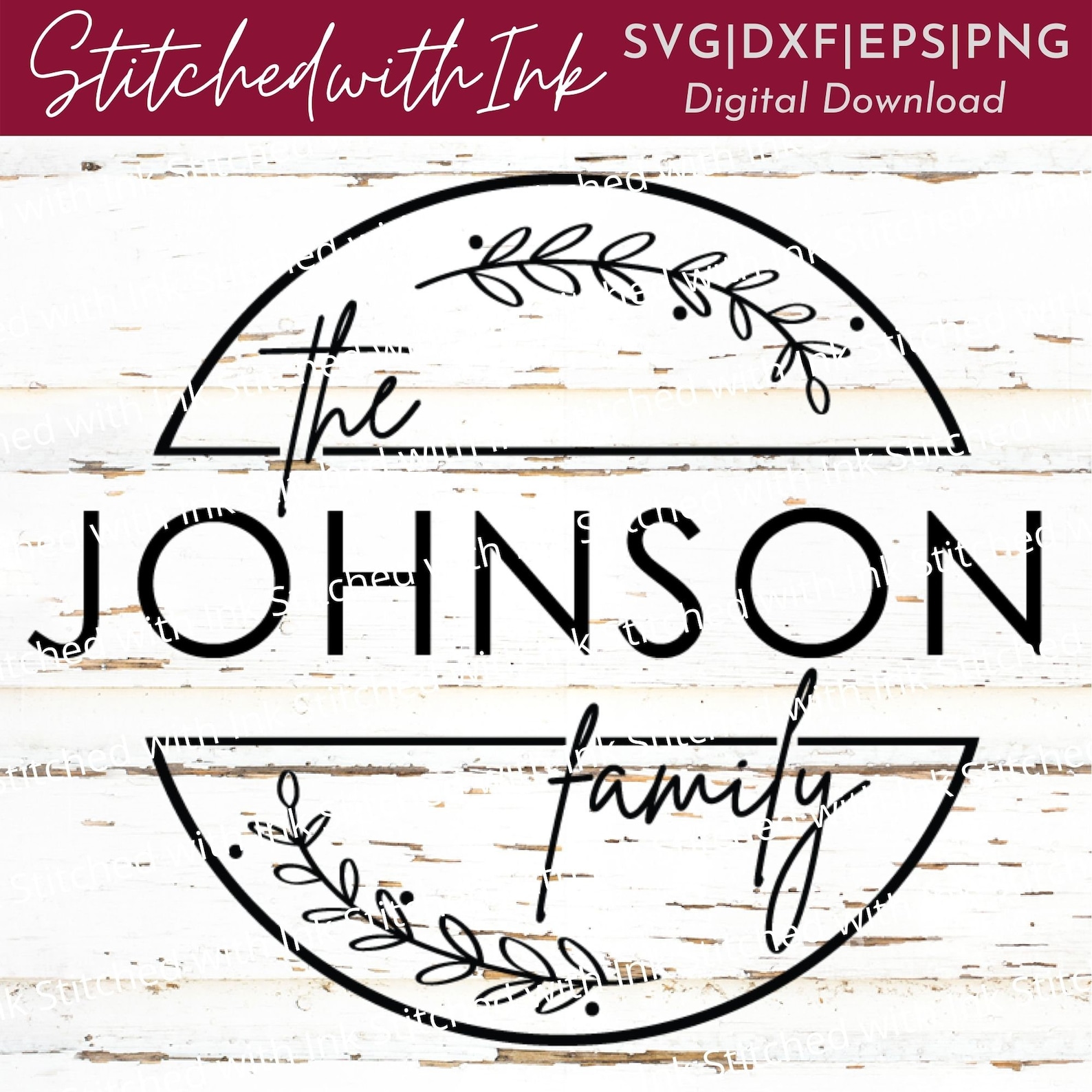 Circle Monogram Svg Wreath Monogram Svg Last Name Svg Name - Etsy