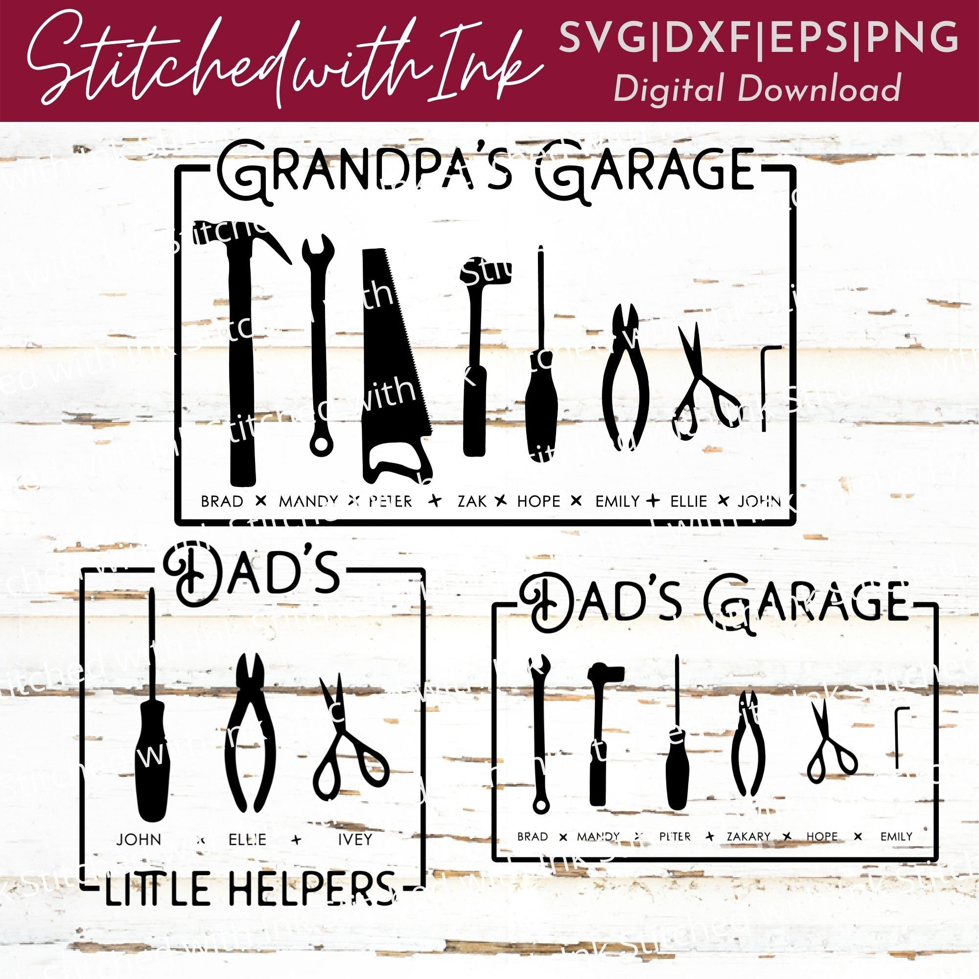 Grandpa SVG, Dads Garage Svg, Family Sign Svg, Garage Sign, Handyman ...