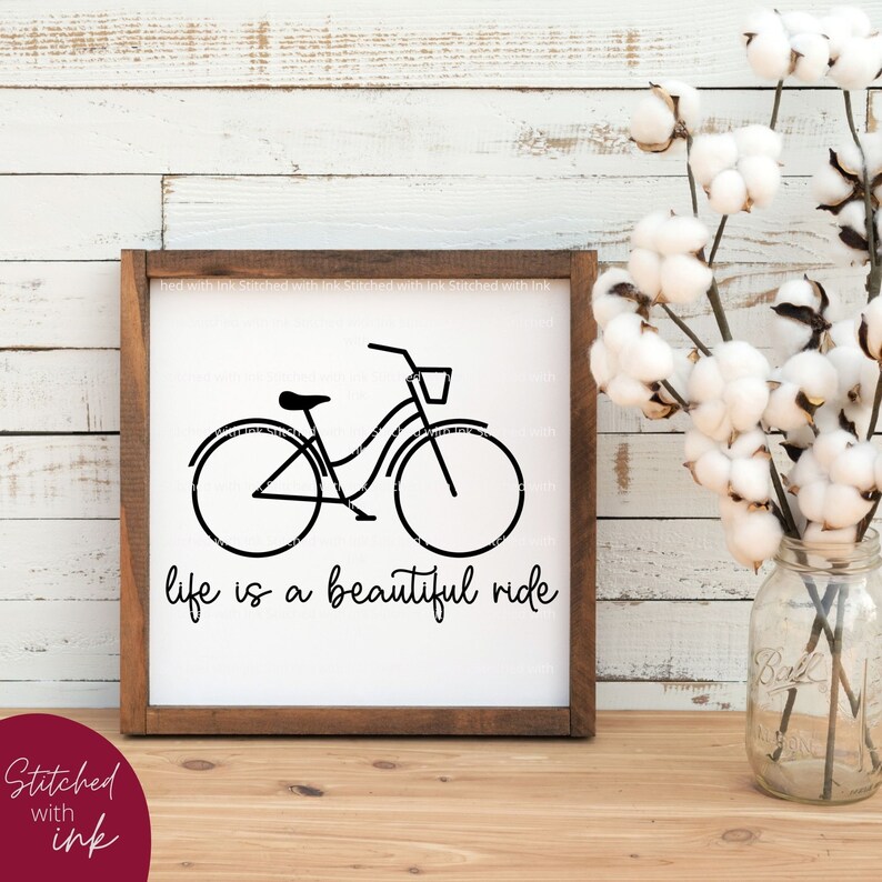 Life is a Beautiful Ride, Bicycle Svg, Bike SVG, Simple Bike SVG, Enjoy ...