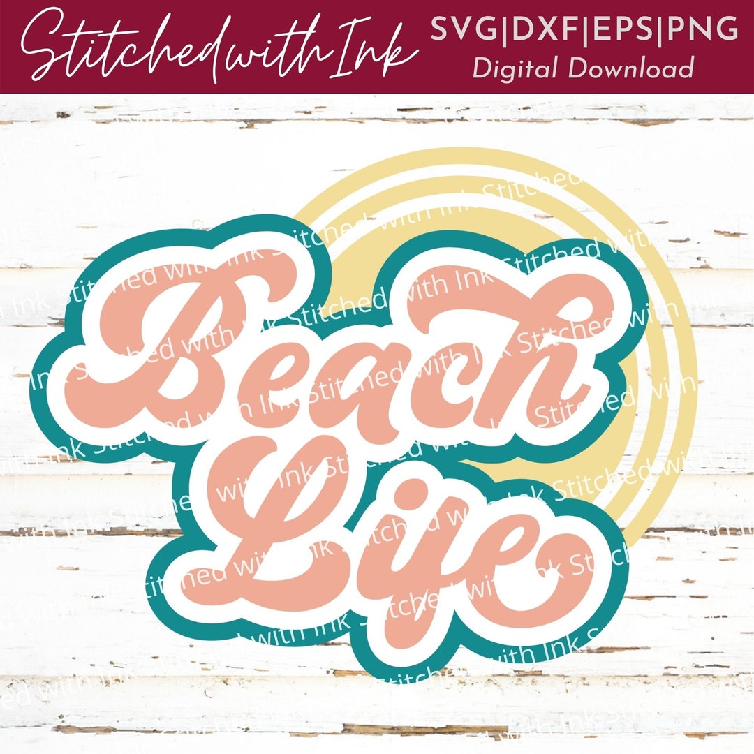 Strand leven SVG, strand vakantie SVG, strand SVG, strand PNG, retro ...
