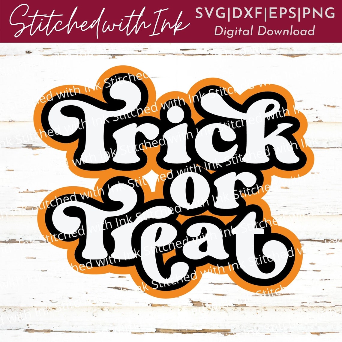 Trick or treat Svg Halloween Svg Retro Svg Trick or treat | Etsy