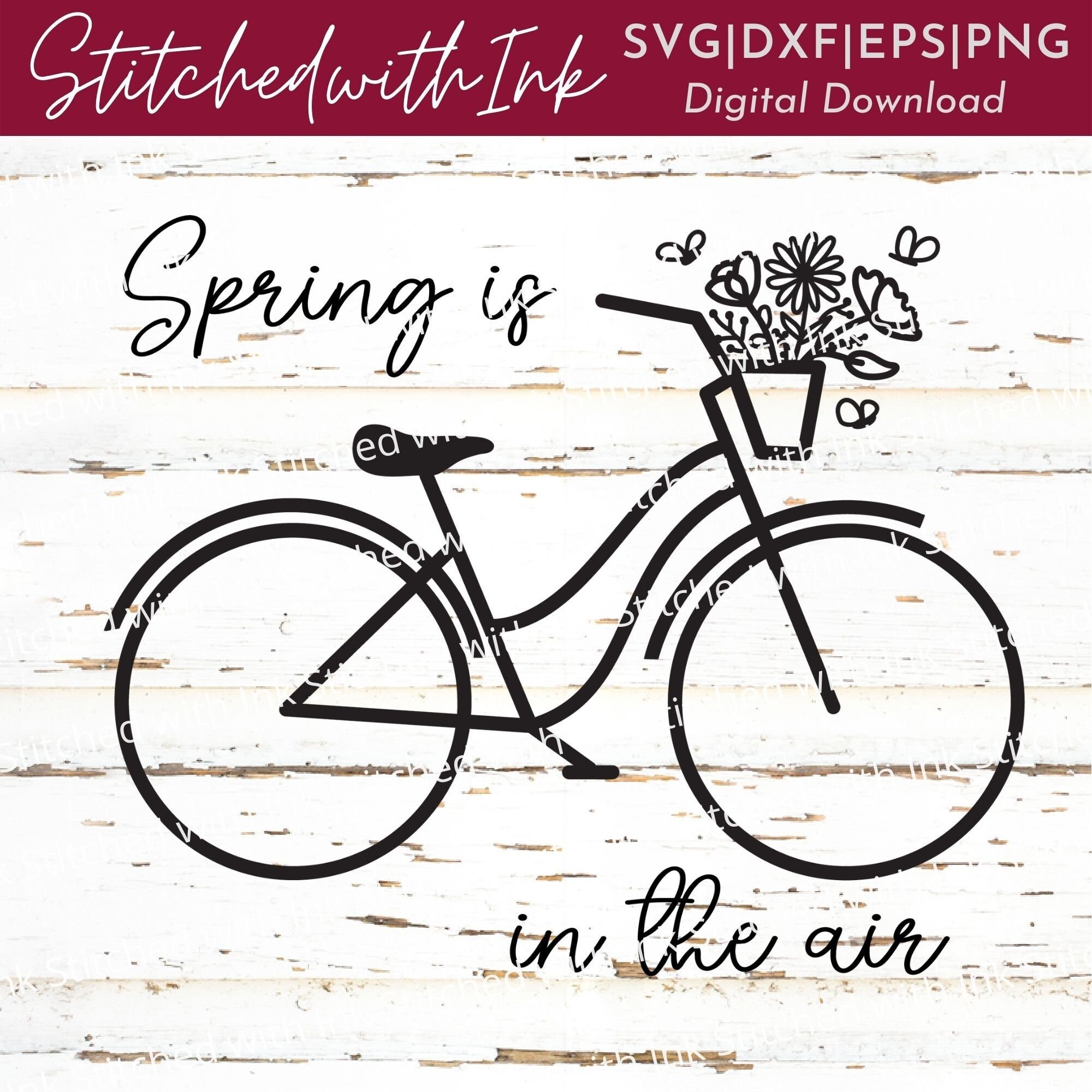 Spring Svg Spring is in the Air Svg Bicycle Svg Hello | Etsy