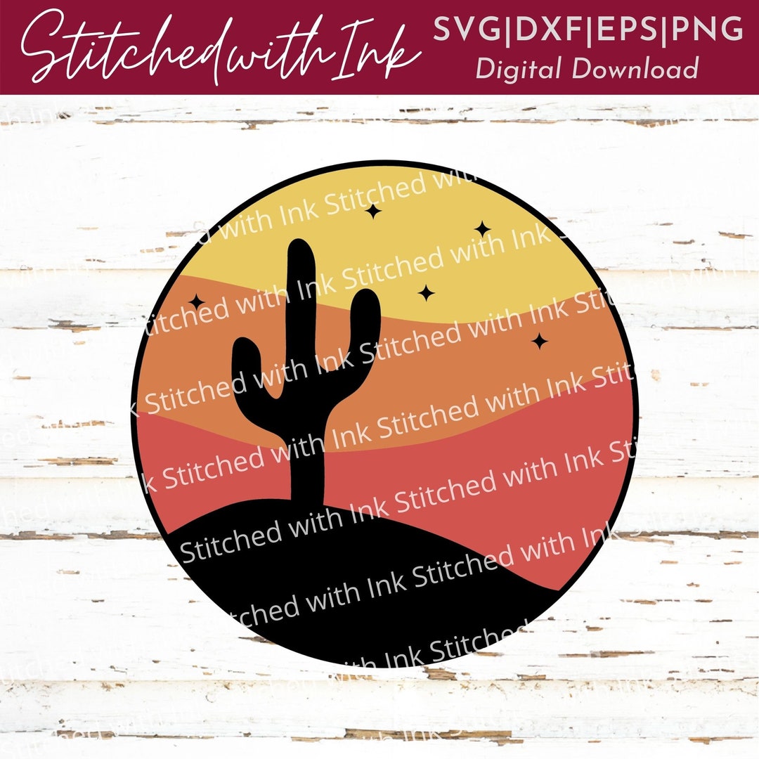 Cactus Svg, Cactus Png, Sunset Svg, Desert Svg, Cactus Sunset Png ...