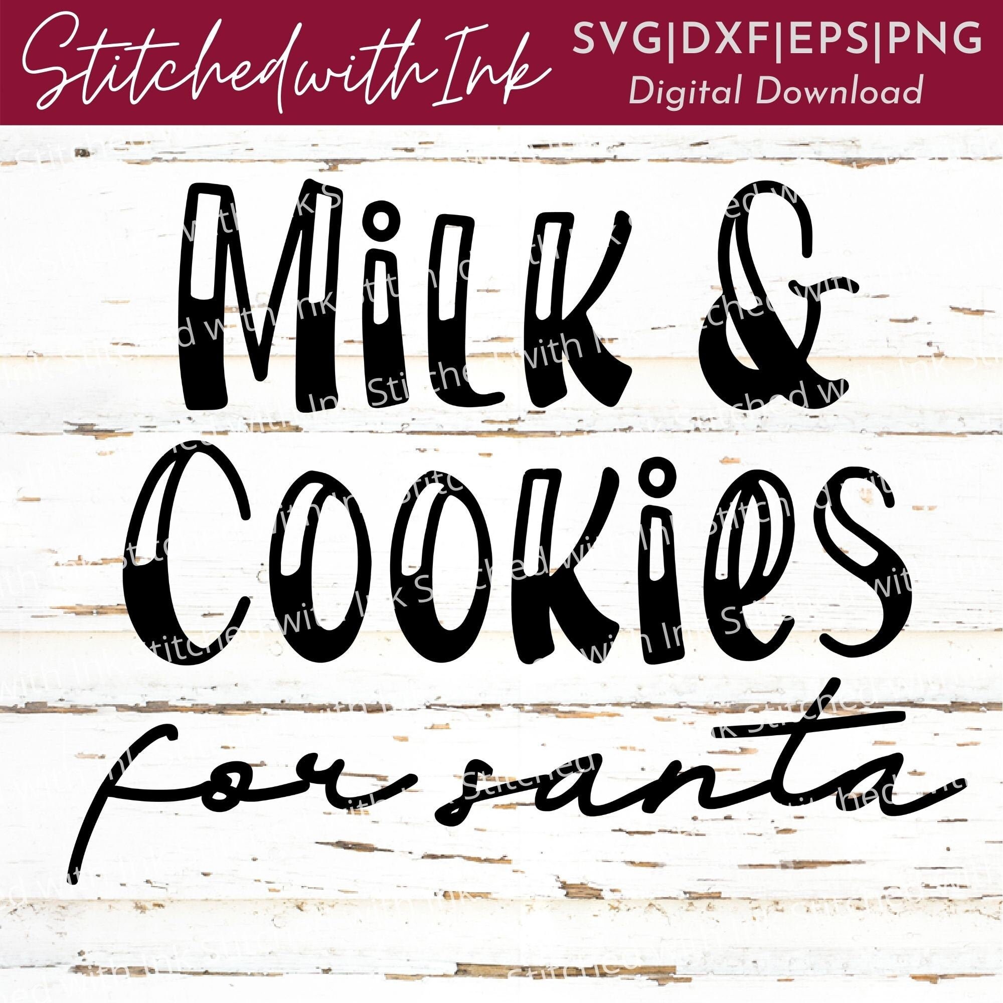 Milk and Cookies Svg Santa Cookie Tray Milk for Santa Svg | Etsy