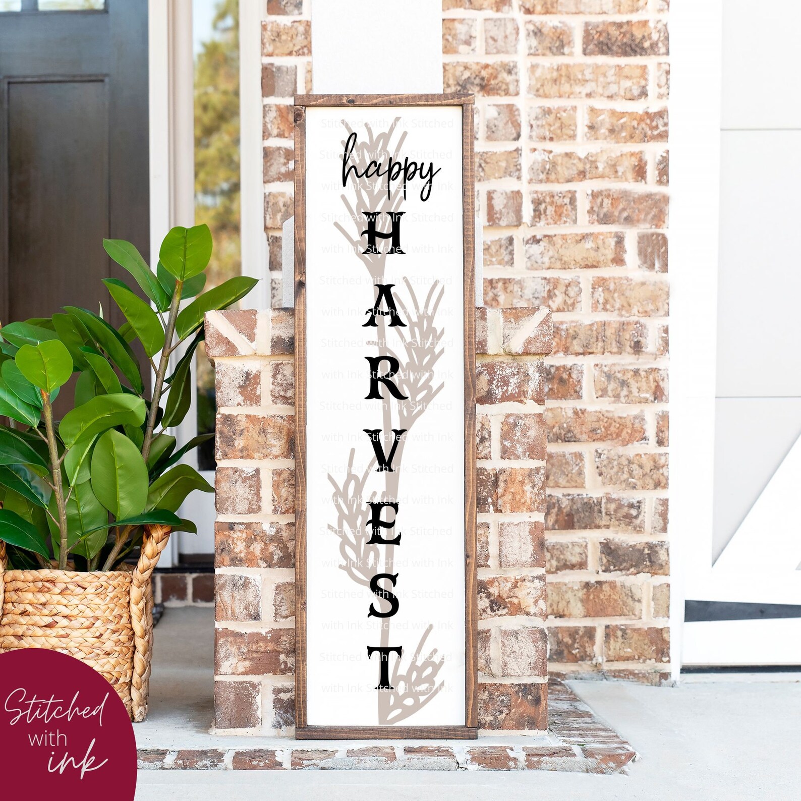 Harvest Svg, Fall Sign Svg, Wheat Svg, Vertical Welcome Svg, Vertical ...