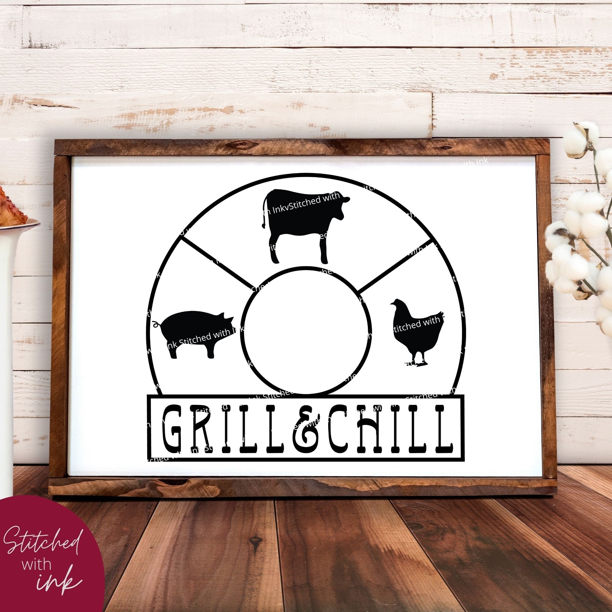 Grill Svg Grill and Chill Sign BBQ Svg Grilling Svg - Etsy