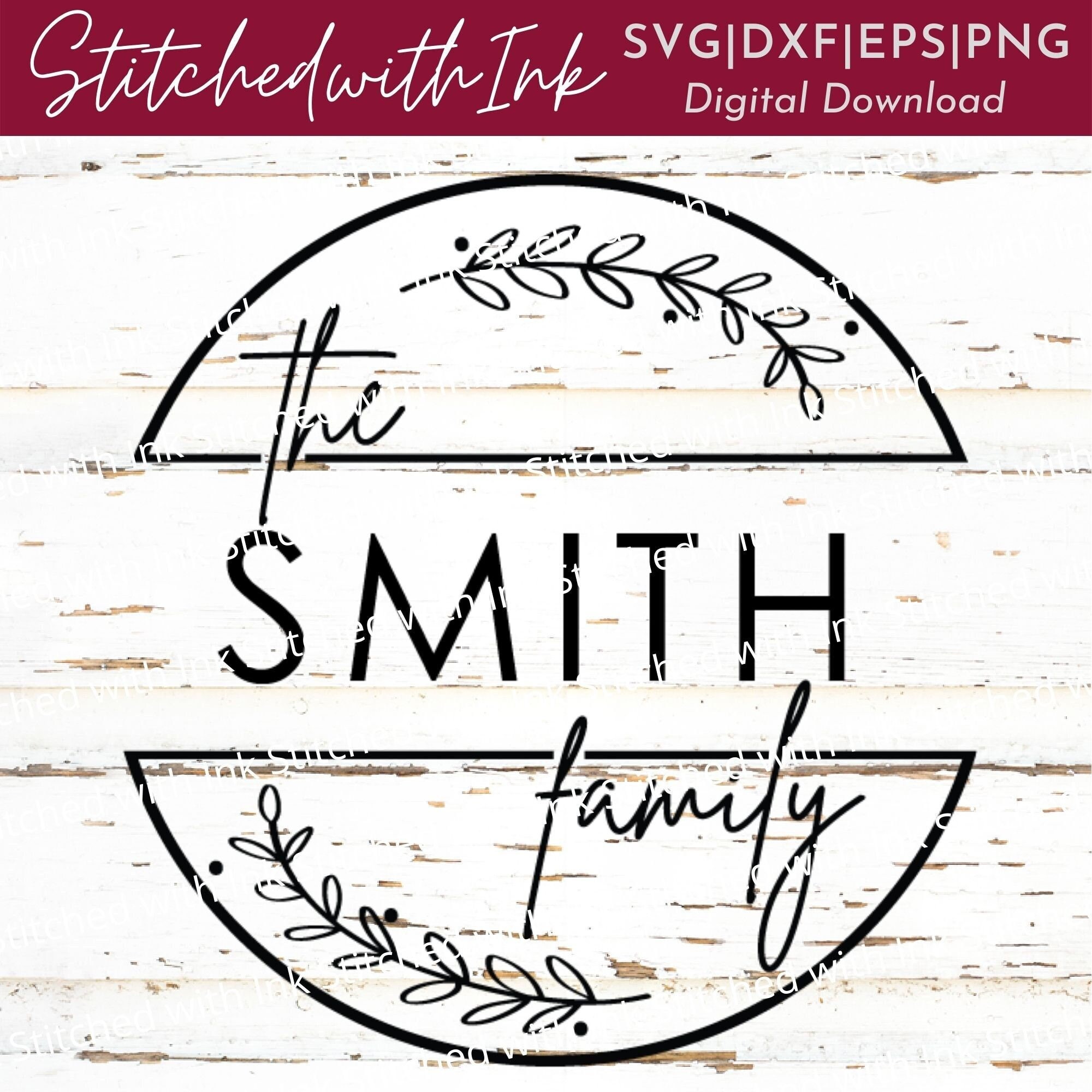 Circle Monogram Svg Wreath Monogram Svg Last Name Svg Name - Etsy