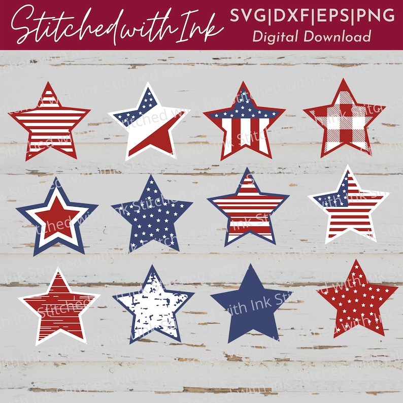Patriotic Star Svg, Stars Svg, 4th of July Svg, Fourth of July Svg ...