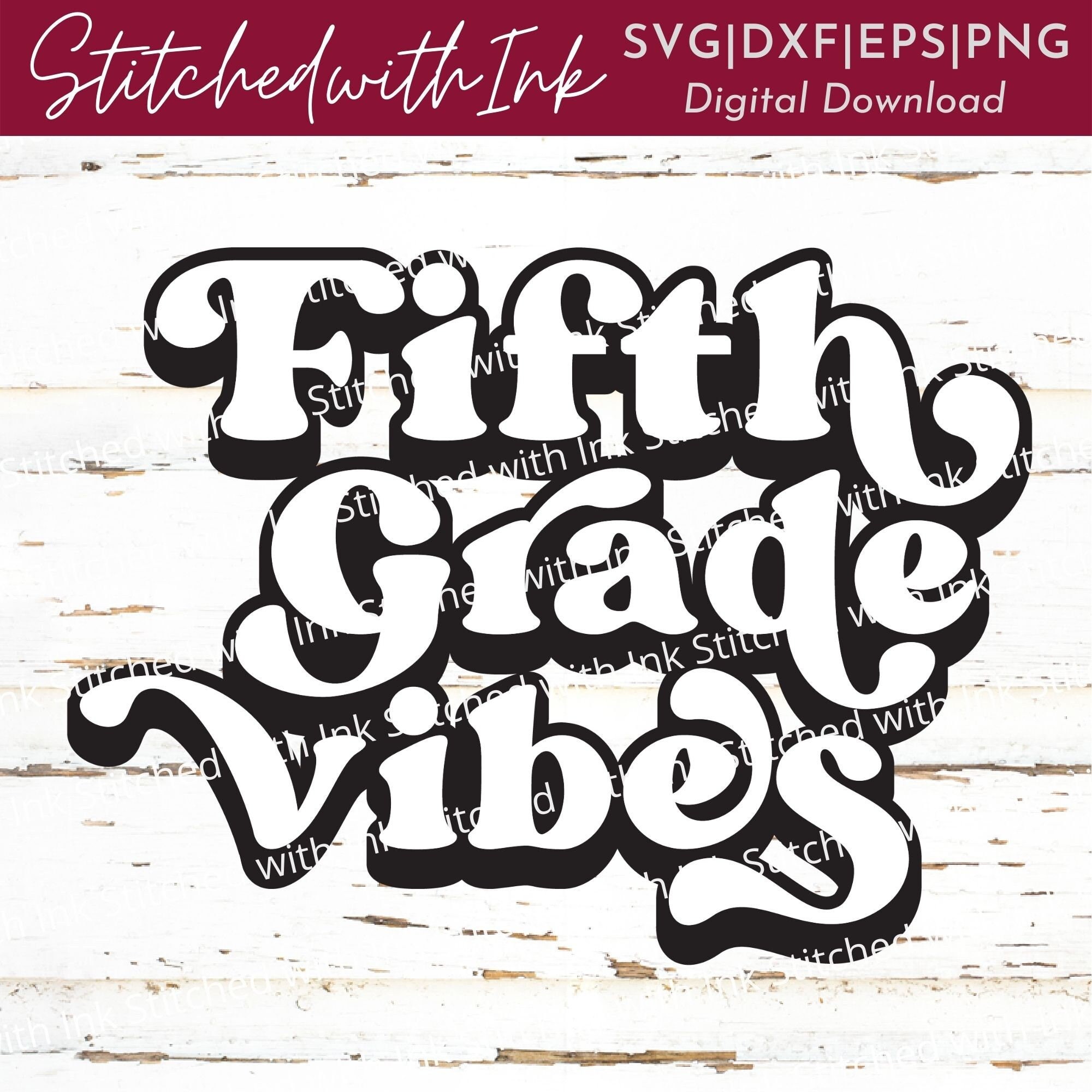5th Grade Svg, 5th Grade Png, Retro Svg, Fifth Grade Svg, 5th Grade ...
