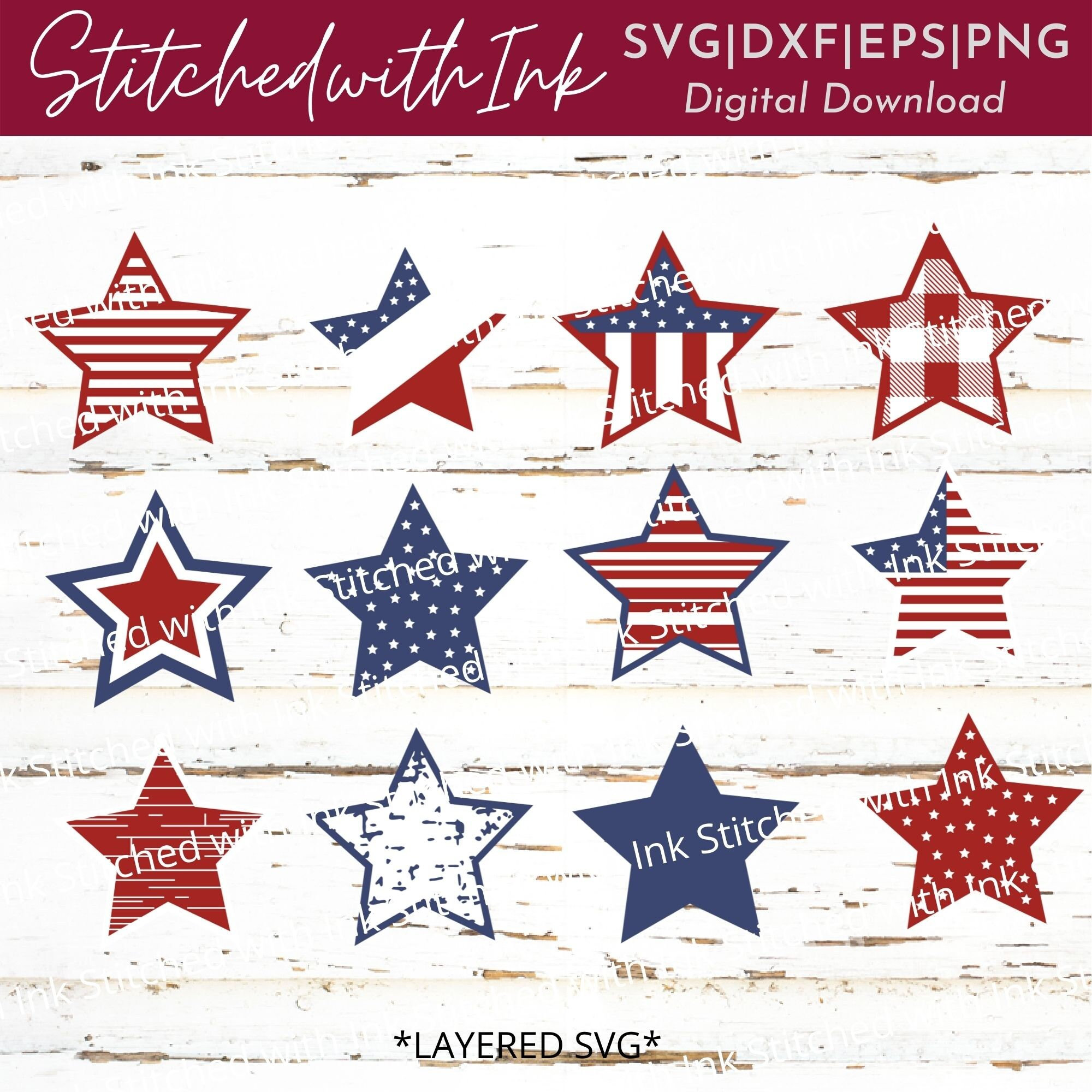 Patriotic Star Svg Stars Svg 4th of July Svg Fourth of July - Etsy