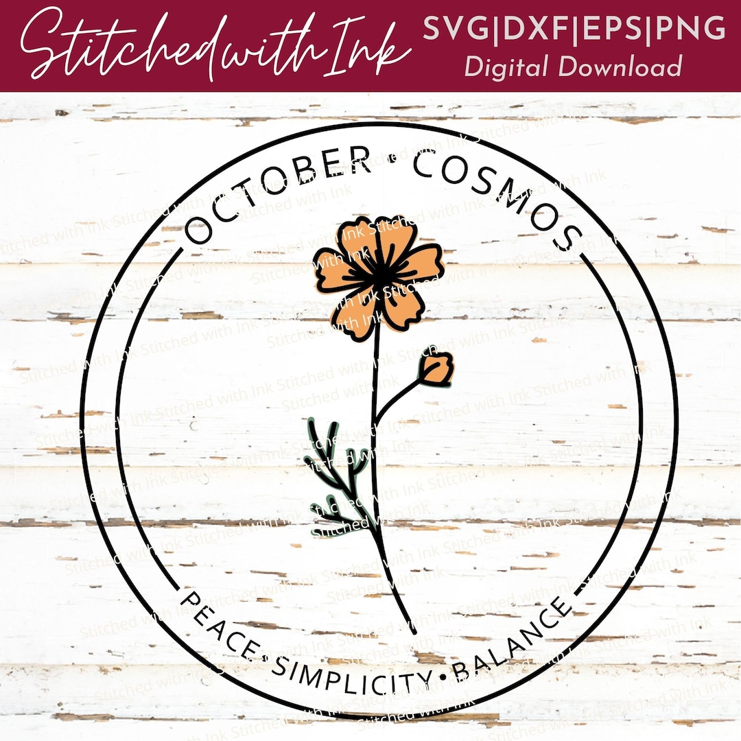 Cosmos SVG, October Birth Month Flower, October Birthday Flower, Floral ...