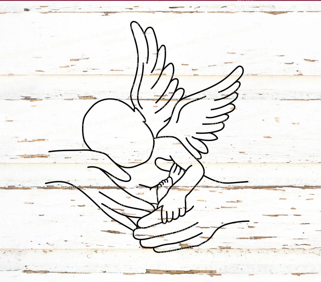 Baby Angel Svg, Baby Loss Memorial Svg, Pregnancy Loss Line Art, Still ...