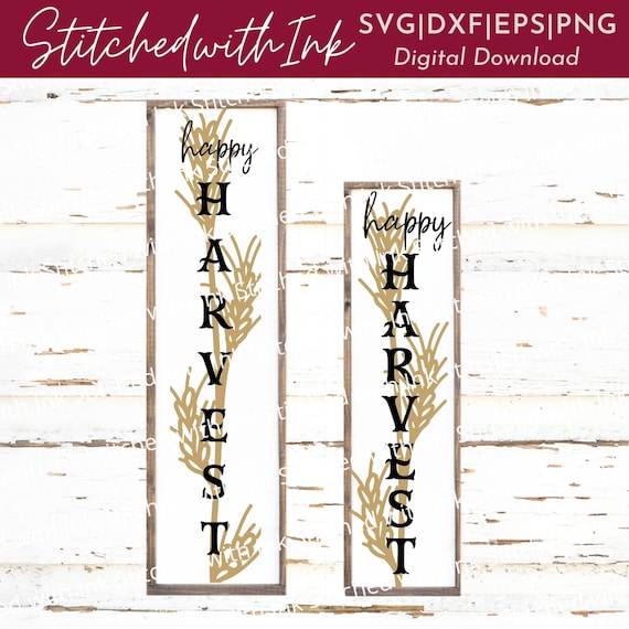 Harvest Svg Fall Sign Svg Wheat Svg Vertical Welcome Svg - Etsy