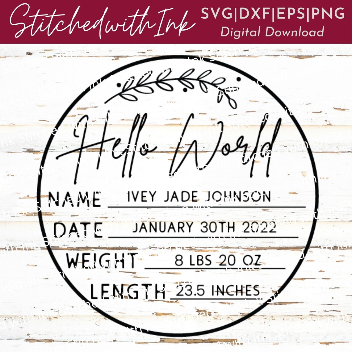 Baby Stats SVG Baby Birth Stats Svg Birth Stats SVG Hello - Etsy