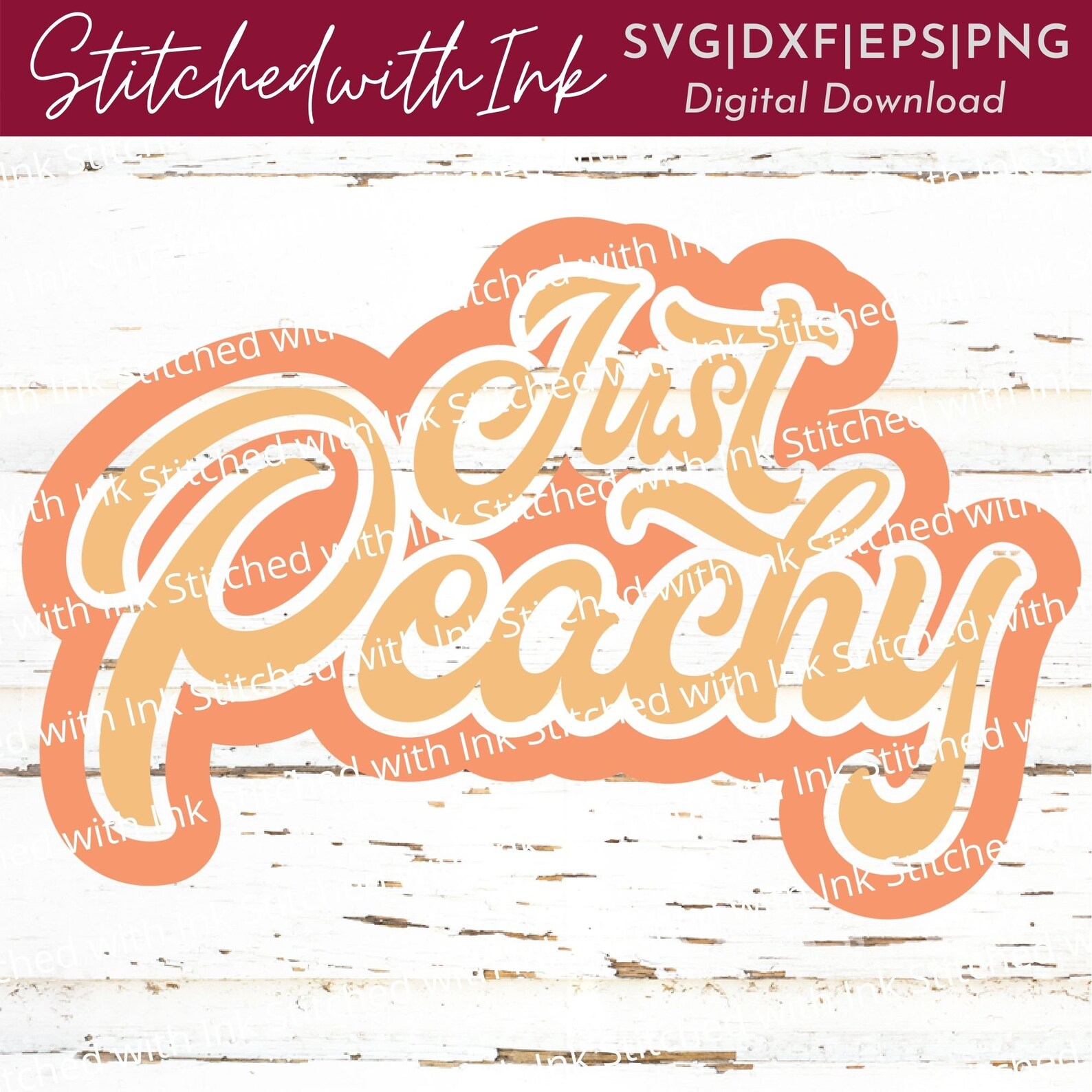 Just Peachy Png, Peach Svg, Just Peachy Svg, Peachy Svg, Retro Font Svg ...
