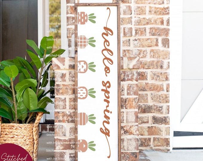 Oh Hello Spring Vertical Sign SVG Farmhouse Sign Welcome Sign Svg ...
