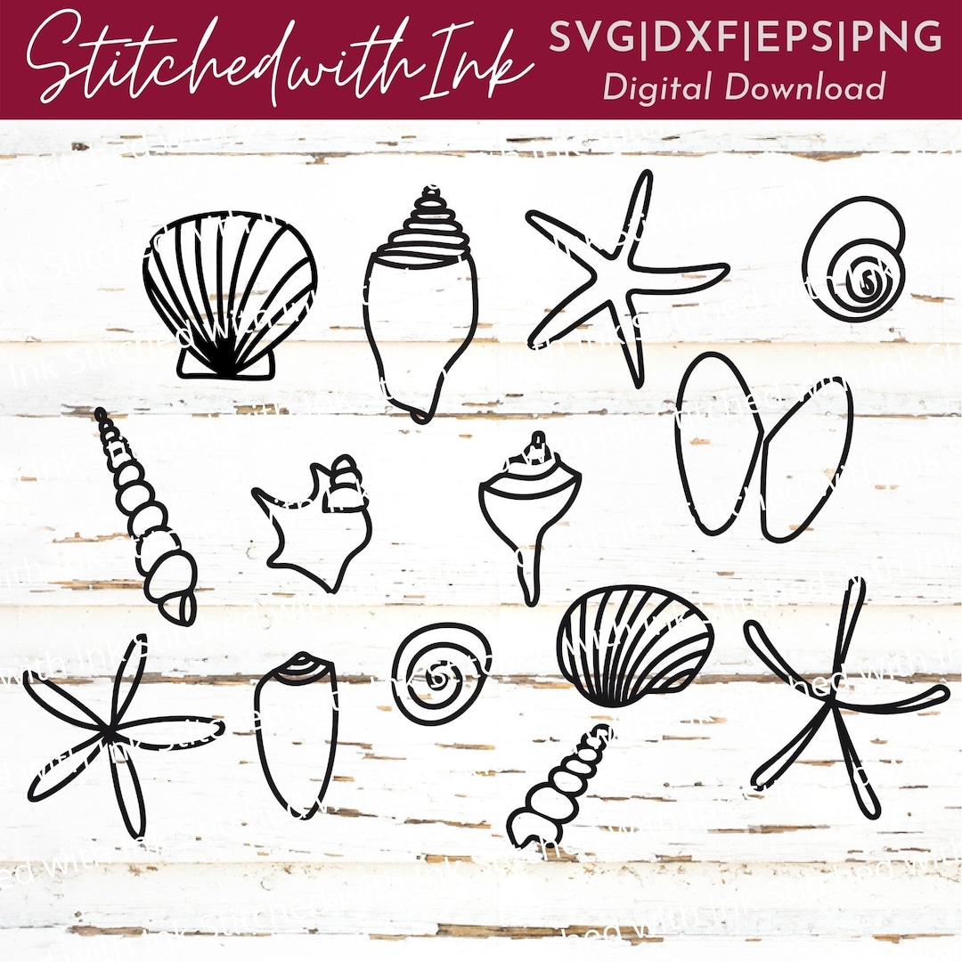 Seashell Svg, Seashell Png, Nautical Svg, Ocean Svg, Seashell Art ...