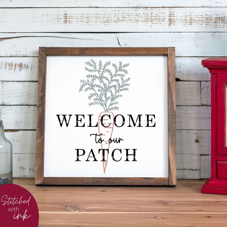 Welcome to Our Patch Svg Carrot Svg Spring Svg Welcome Sign | Etsy
