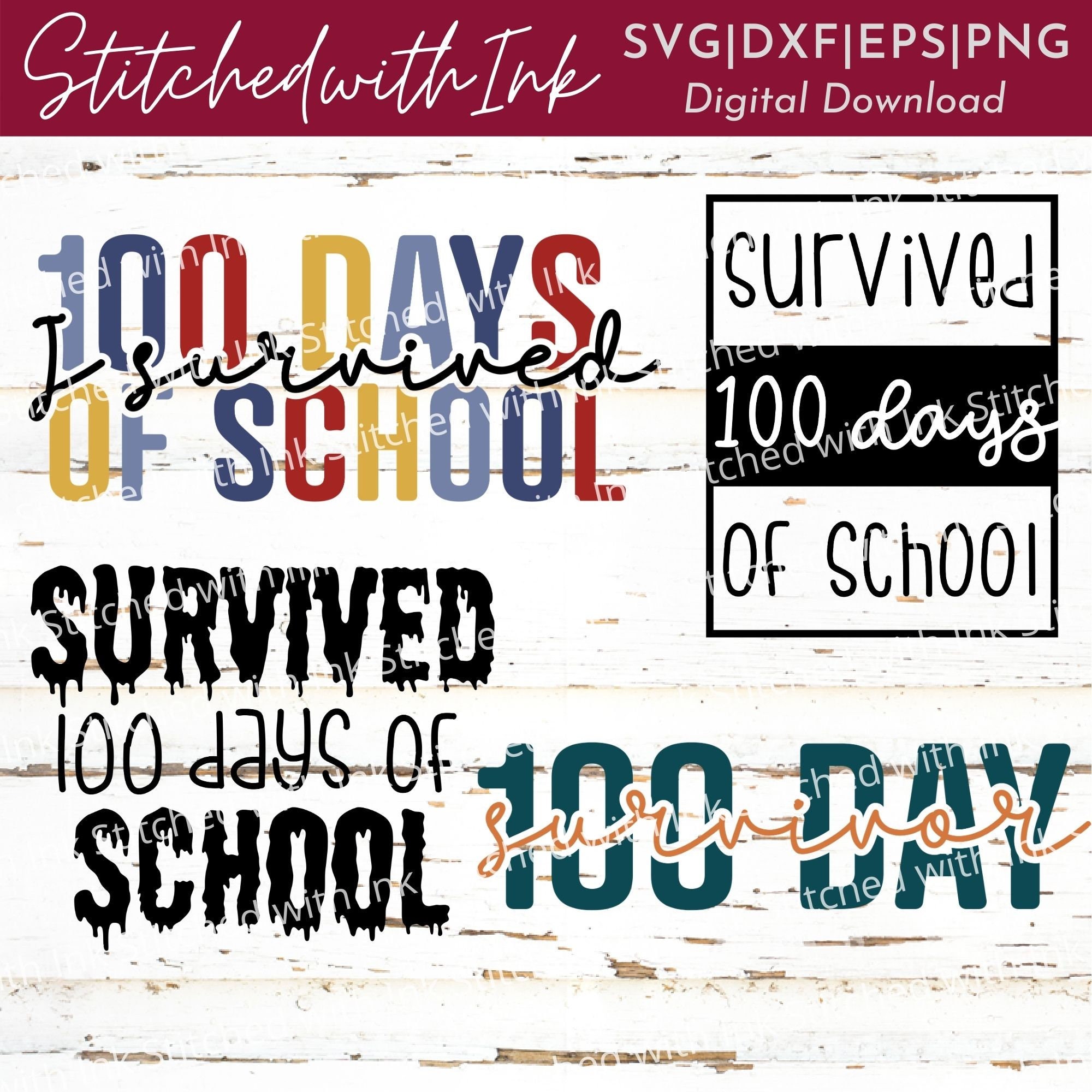 I Survived 100 Days of School SVG 100 Days of School SVG - Etsy