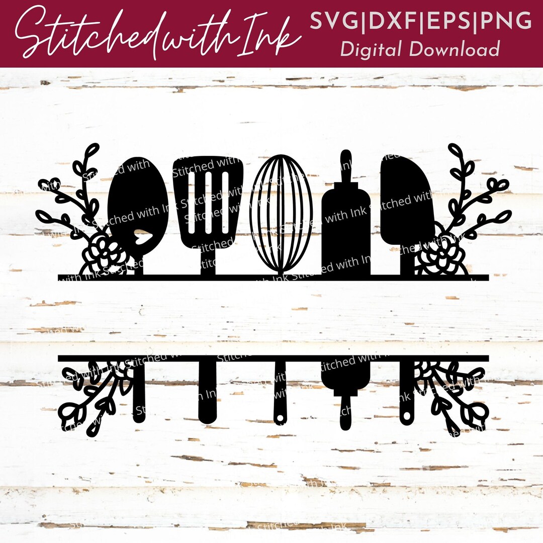 Kitchen Utensils Monogram, Grandmas Kitchen SVG, Baking Svg, Nana Svg ...