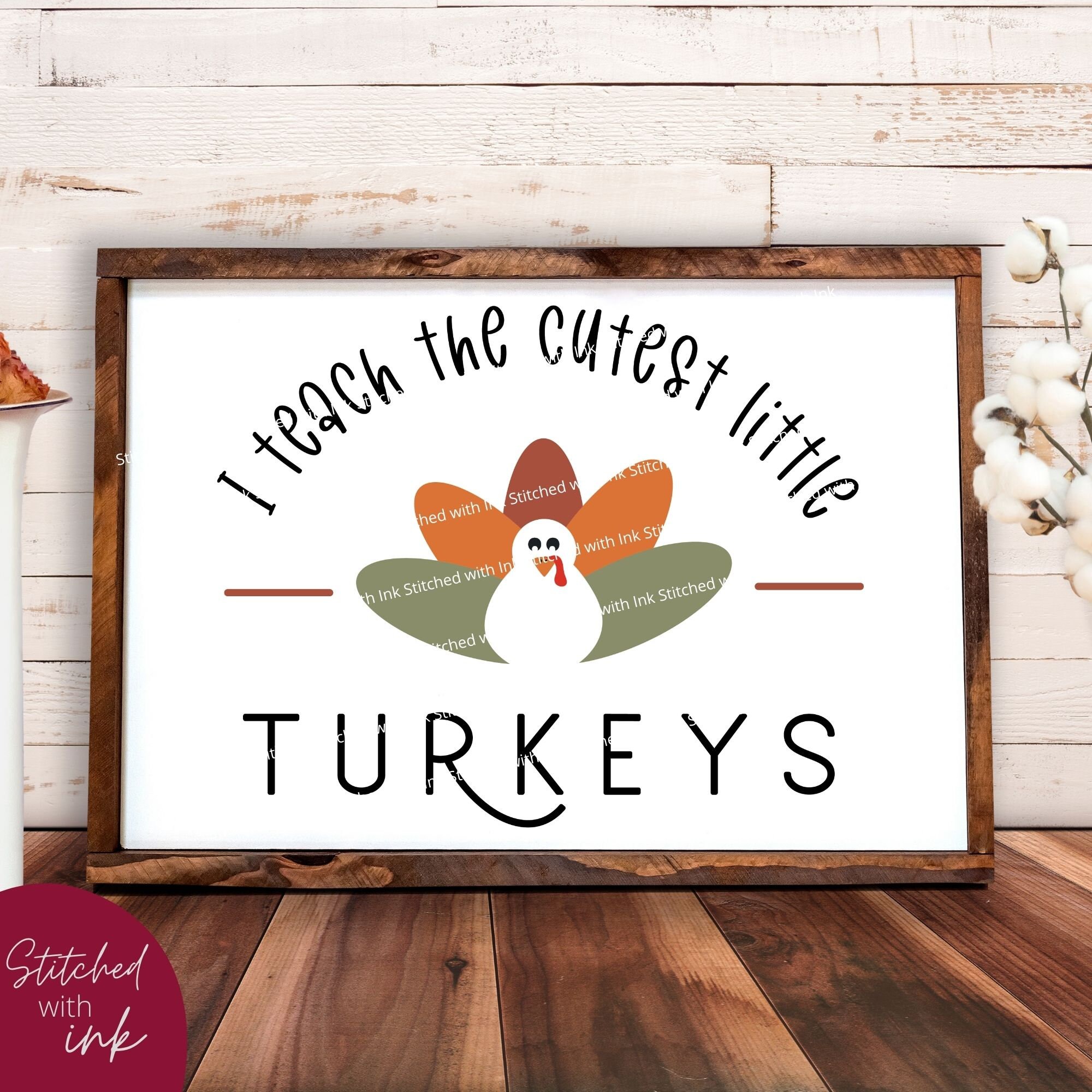 I Teach the Cutest Little Turkeys Svg Teacher Thanksgiving - Etsy