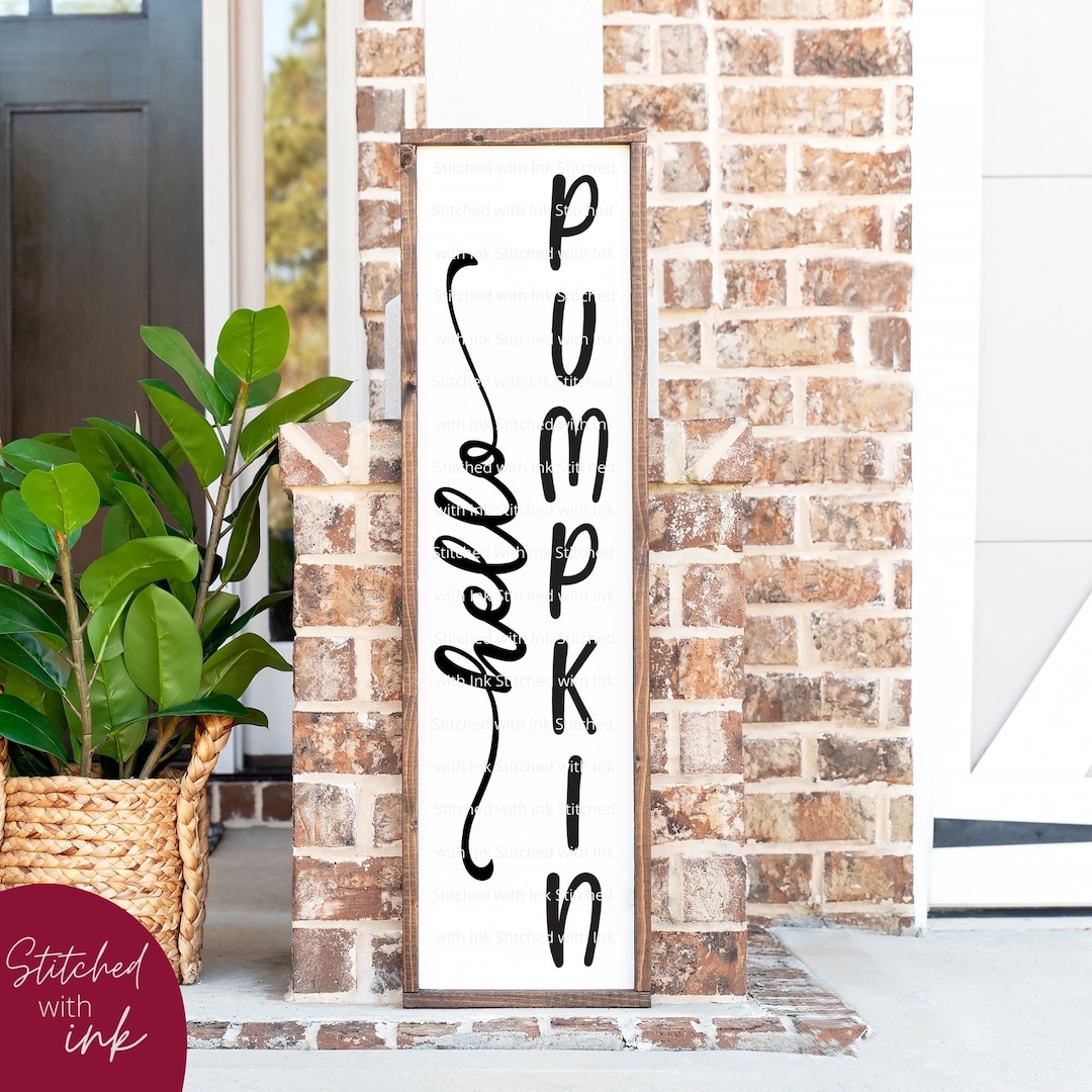 Hello Pumpkin Porch Sign SVG, Autumn Porch Sign, Fall Porch Sign Svg ...