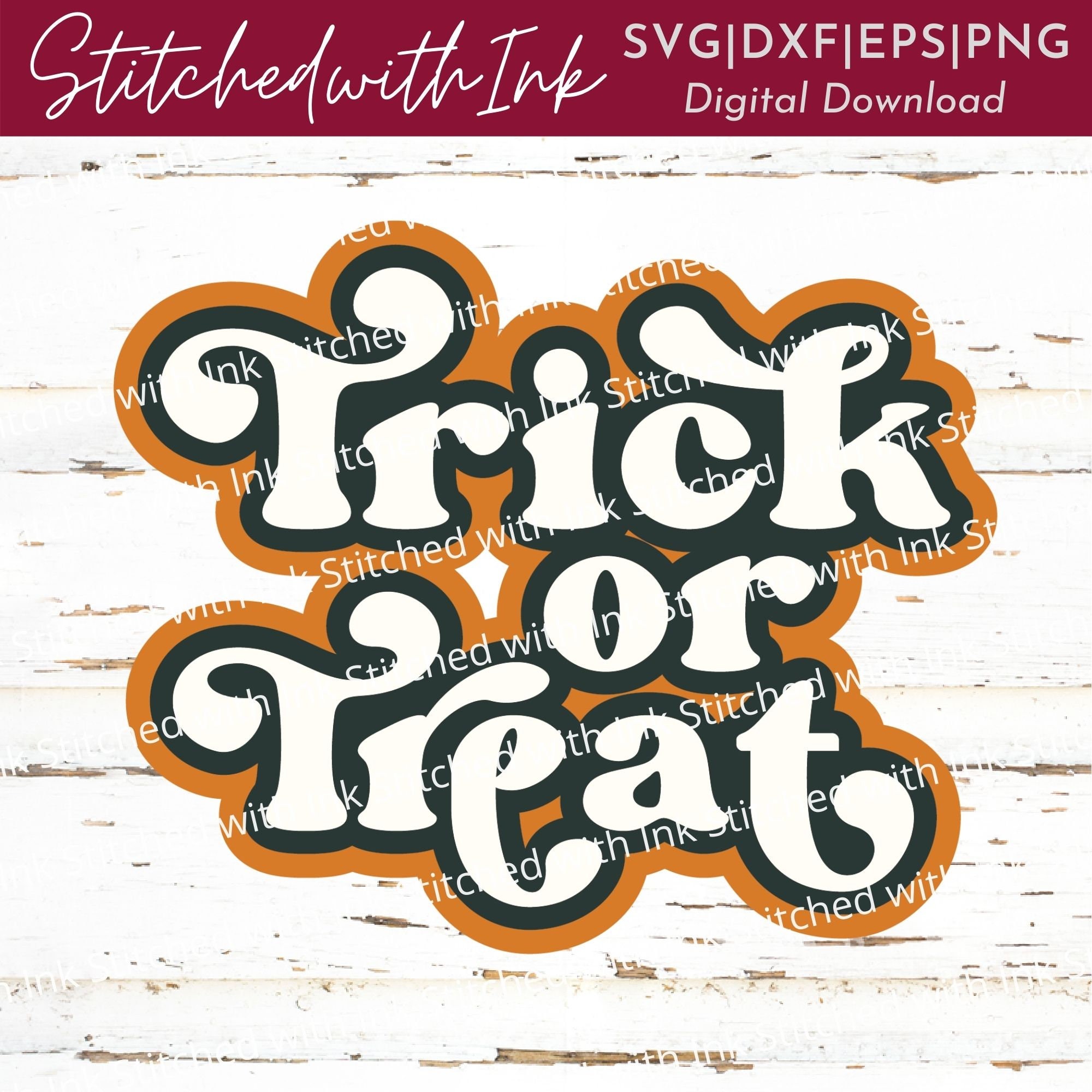 Trick or Treat Svg Halloween Svg Retro Svg Trick or Treat | Etsy