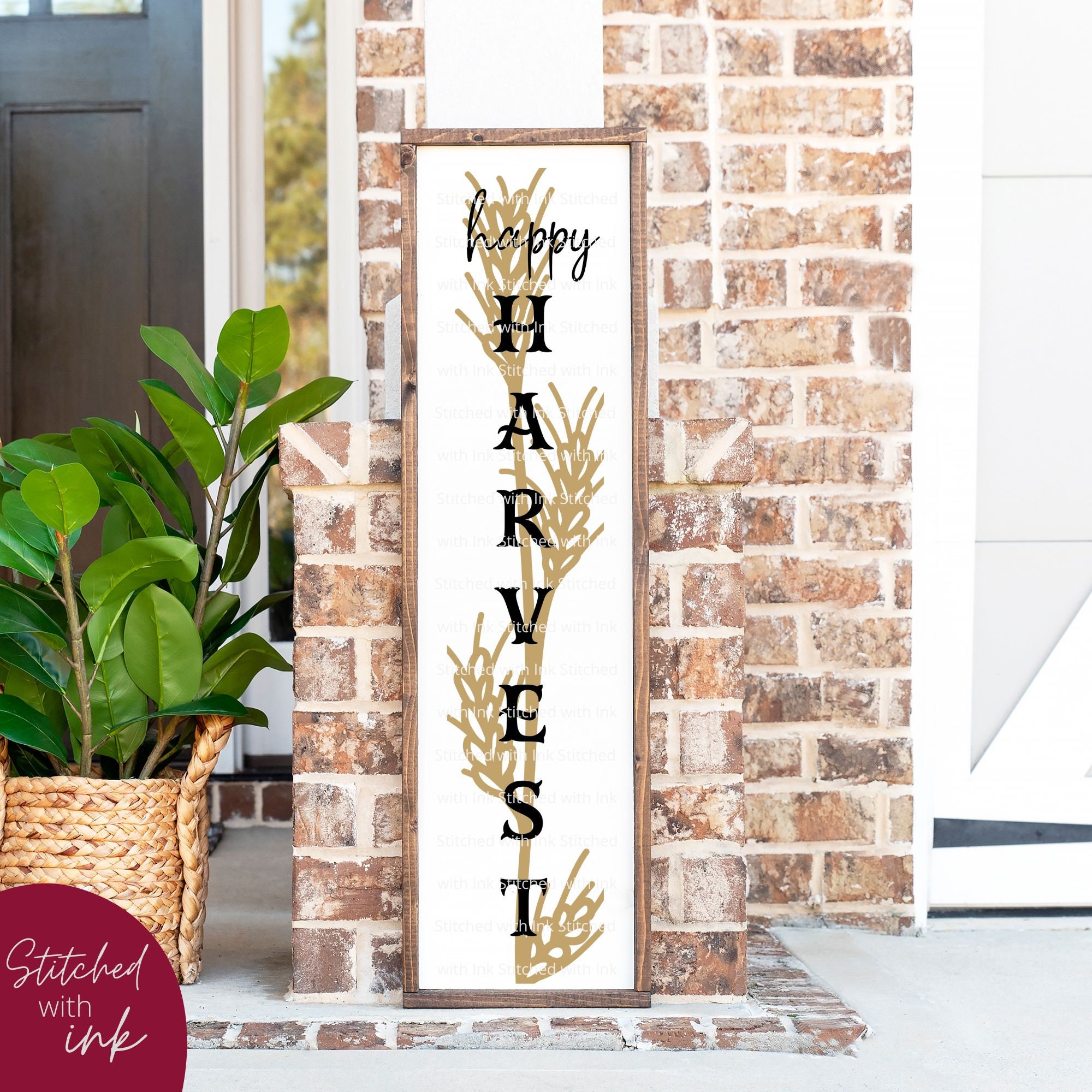 Harvest Svg Fall Sign Svg Wheat Svg Vertical Welcome Svg - Etsy