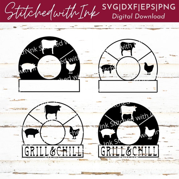 Grill Svg Grill and Chill Sign BBQ Svg Grilling Svg | Etsy