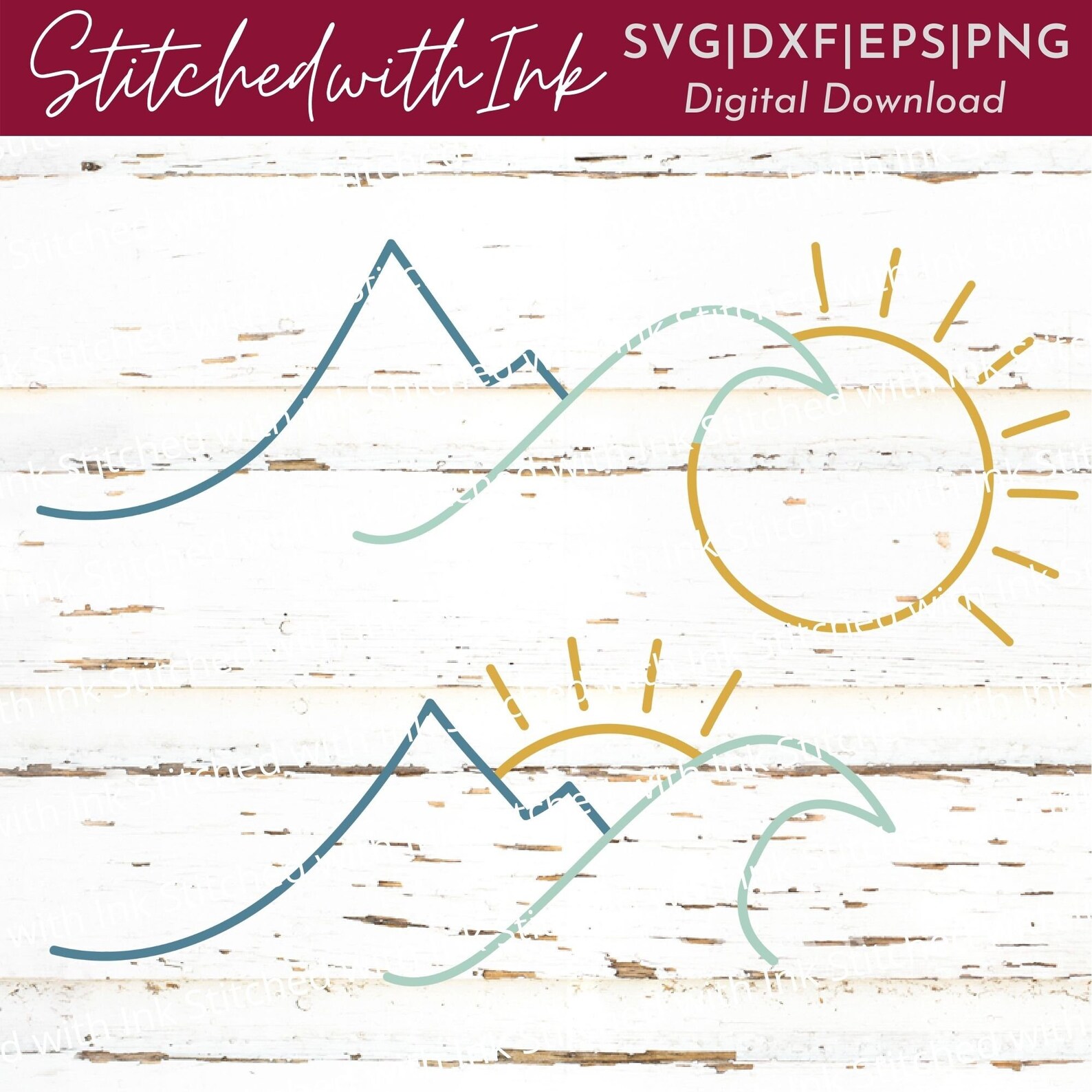 Mountain Svg, Wave Svg, Sunshine Svg, Outdoor Svg, Nature Svg ...