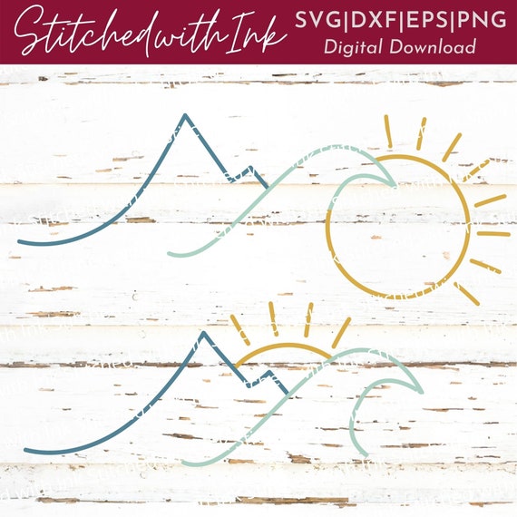 Mountain Svg Wave Svg Sunshine Svg Outdoor Svg Nature Svg - Etsy Canada