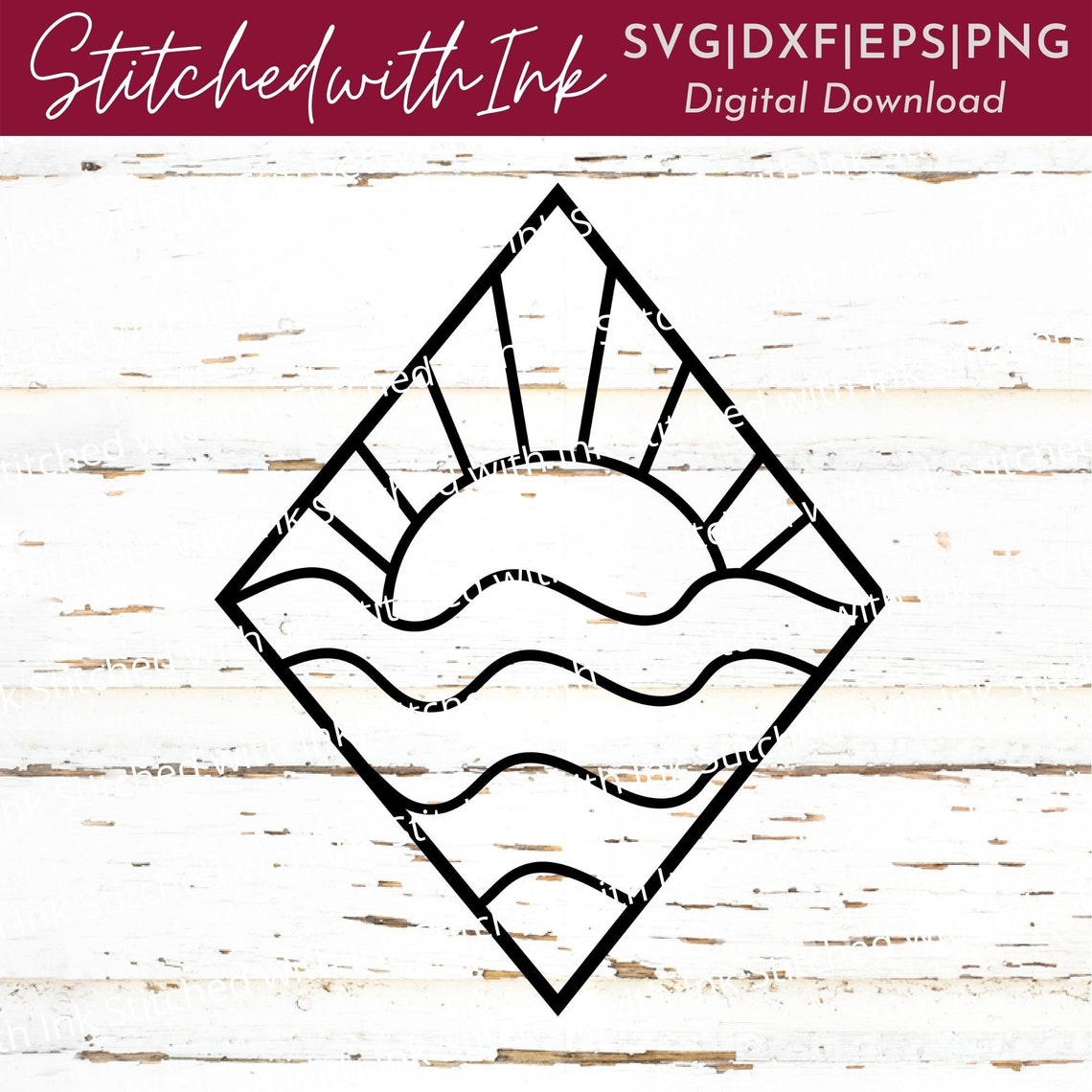 Wave Svg Ocean SVG Sun Svg Sunshine Svg Lake Svg Sunset | Etsy