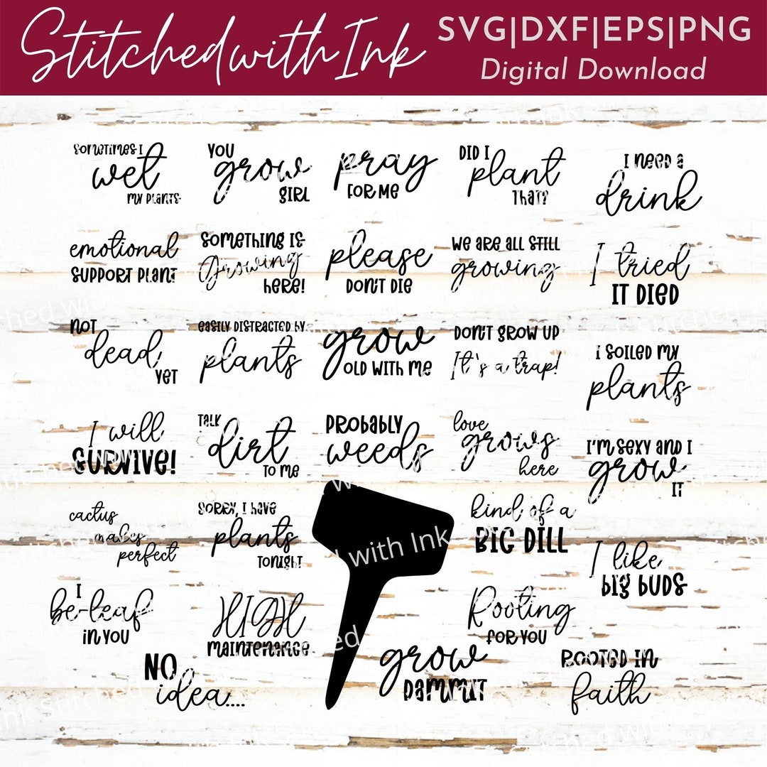 Garden Stakes SVG, Plant Stakes SVG, Funny Plant Svg, Plant Markers, I ...