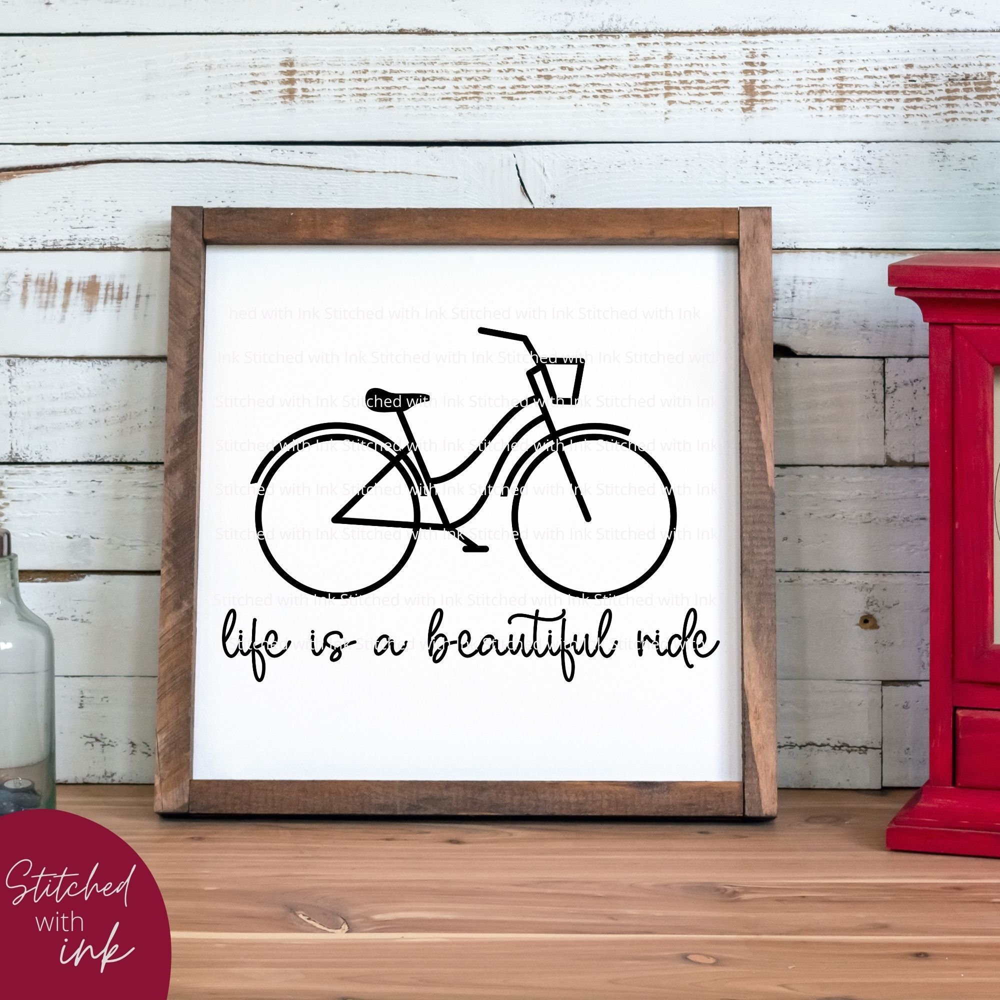 Life is a Beautiful Ride, Bicycle Svg, Bike SVG, Simple Bike SVG, Enjoy ...
