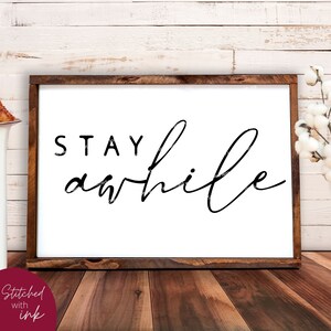 Stay Awhile Svg, Stay Awhile Sign, Doormat Svg, Welcome Svg, Porch Sign ...