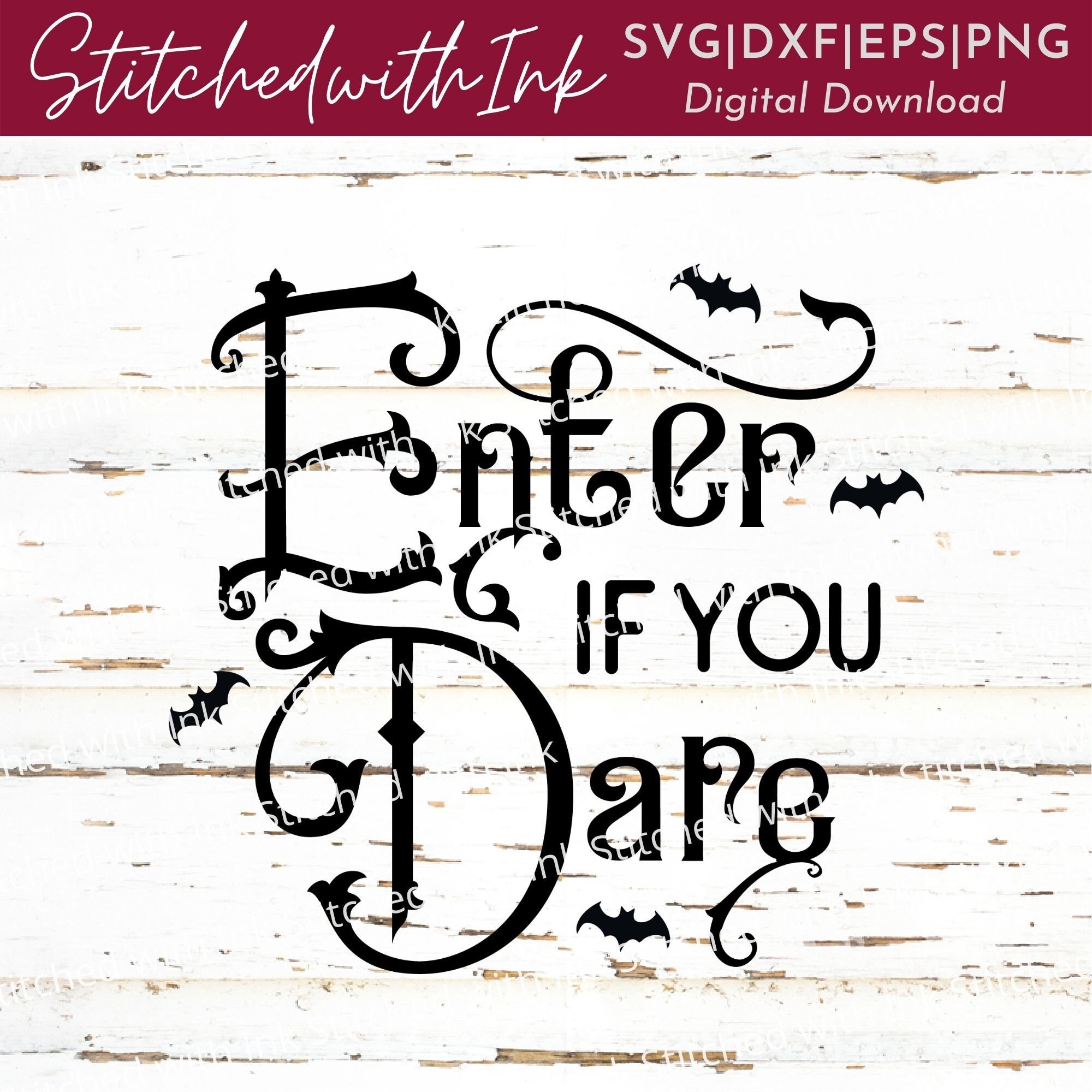 Enter If You Dare SVG, Halloween Svg, Halloween Sign Svg, Round Sign ...