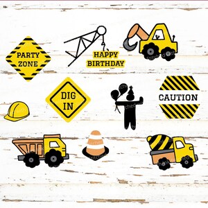 Construction Birthday Svg, Construction Png, Digger Birthday, Builder ...