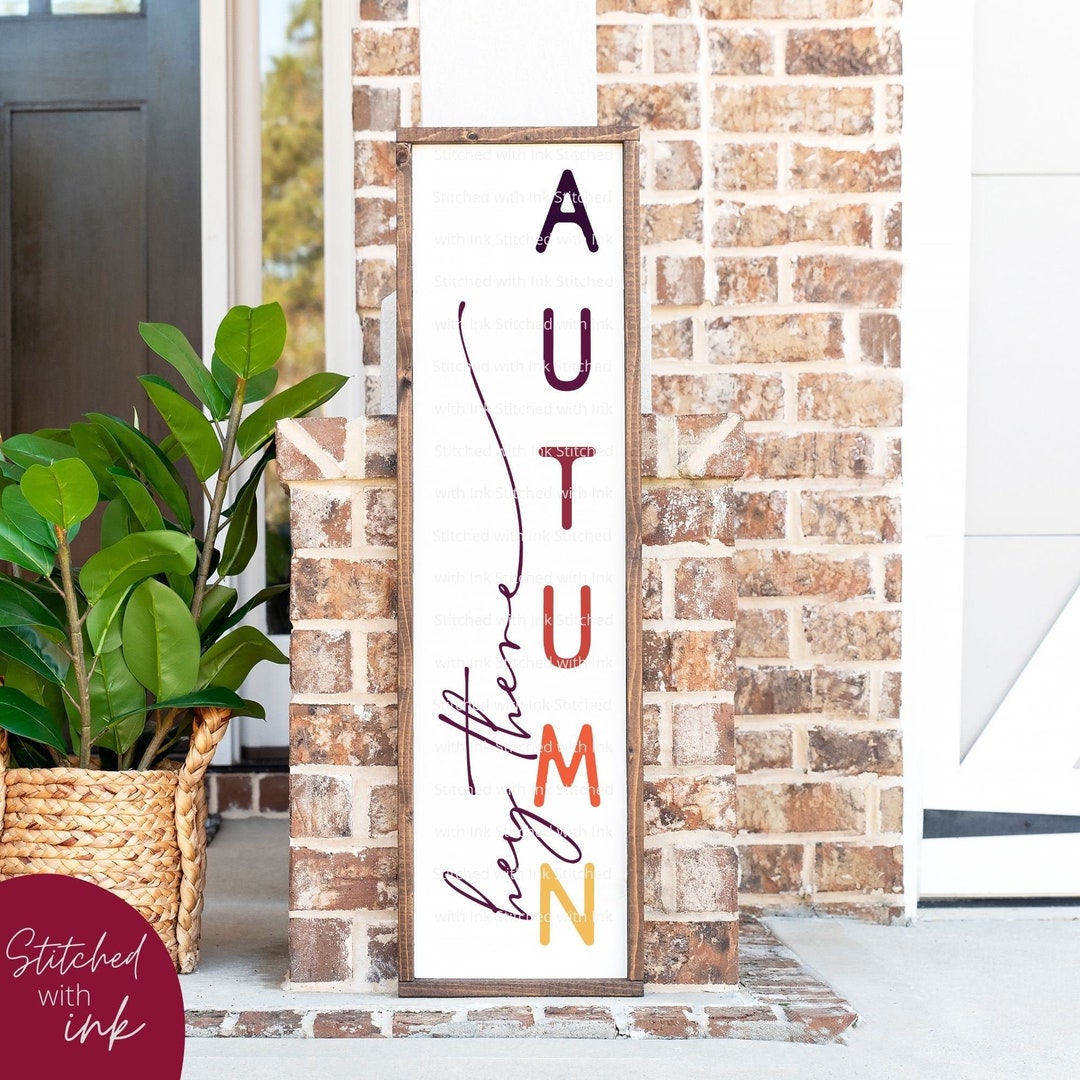 Autumn Porch Sign, Fall Porch Sign Svg, Vertical Sign Svg, Tall Sign ...