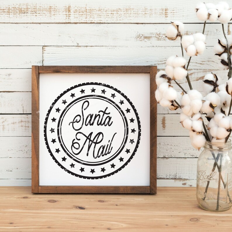 Santa mail stamp svg Christmas Stamps svg Postage Seal svg | Etsy