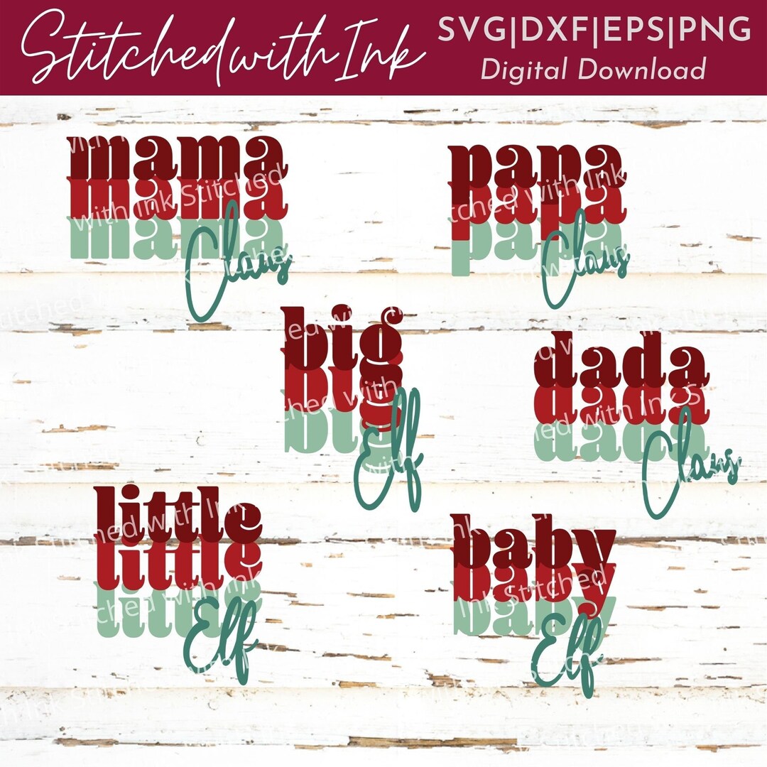 Family Christmas Pajamas SVG, Christmas SVG Bundle, Mama Claus, Family ...