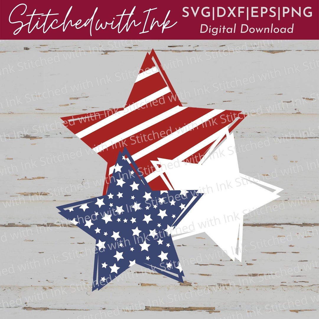 Patriotic Star Svg, Stars Svg, 4th of July Svg, Fourth of July Svg ...