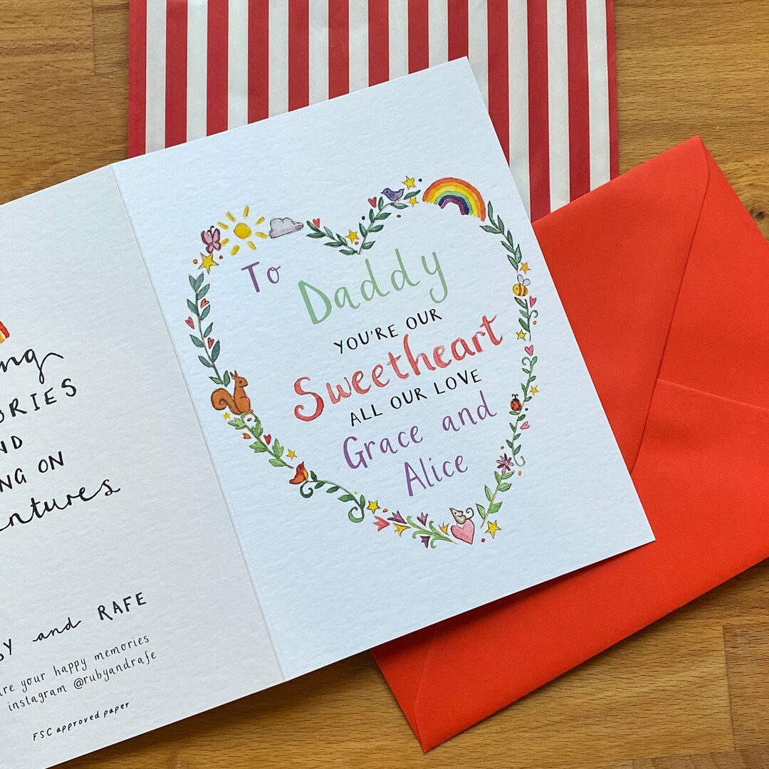 Personalised to Daddy, Dad, Grandad, Uncle Sweetheart Valentine Card ...