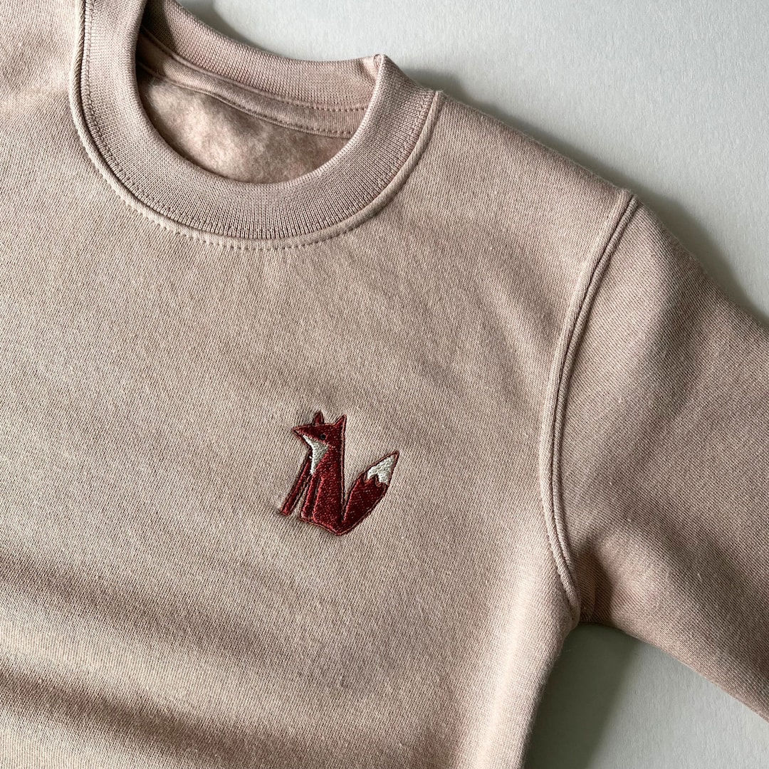 Children's Personalised Embroidered Fox Sweatshirt Personalise With ...