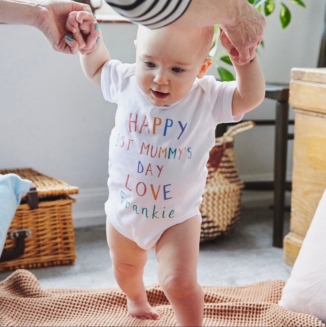 Personalised Happy First Mummy's Day Mother's Day Babygrow Custom Name ...