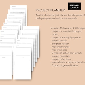 Personal Project Planner Bundle, Personal or Business Productivity ...